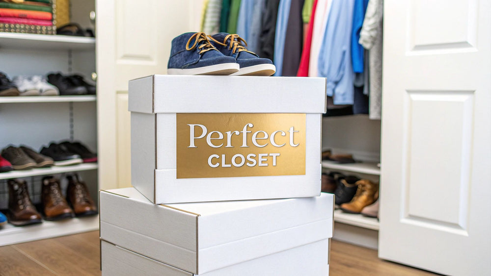 Your Guide to a Perfect Closet with Drop Front Shoe Box Organization ...
